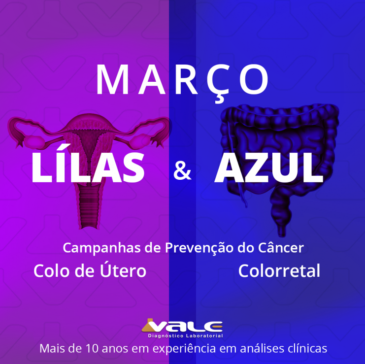 Março Lilás E Azul Marinho Prevenção Dos Cânceres De Colo De útero E Colorretal Vale Diagnosticos